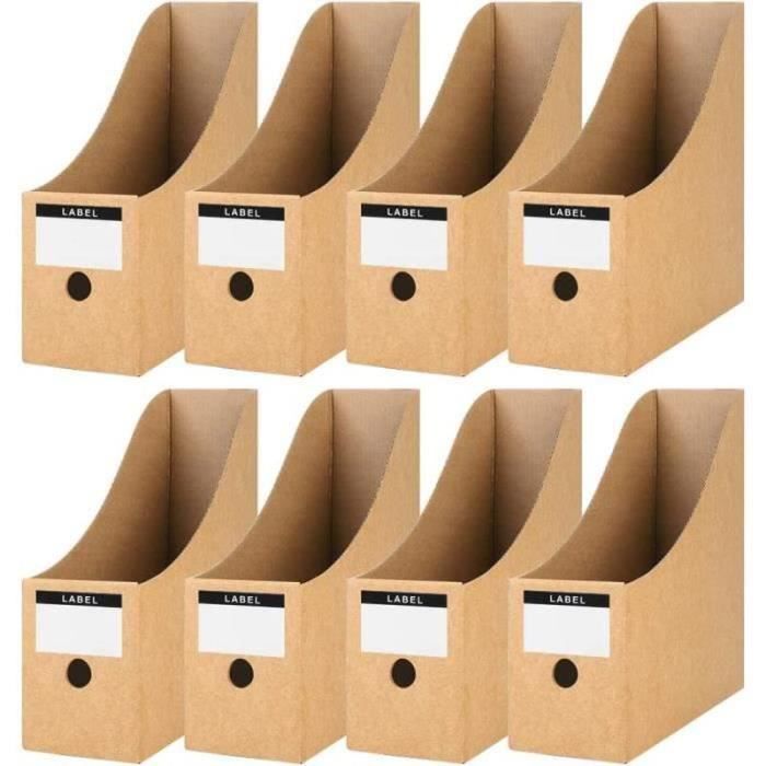 Lot de 8 porte-revues en papier kraft - Porte-revues en carton - Porte-revues pour fichiers ...
