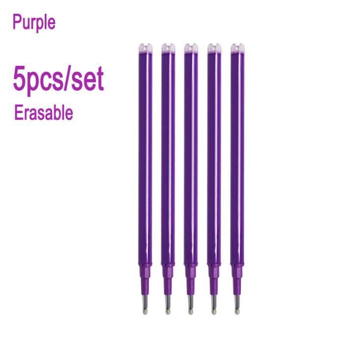 STYLO,5x Purple Refill-0.5mm--Recharge de stylo effaçable à glissière ...