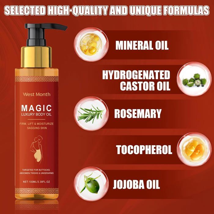 100 Ml Magic Luxury Body Oil West Month Body Oil Light Texture Massage ...