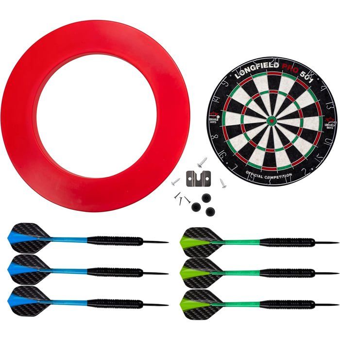 Jeu de fléchettes complet - ENGELHART - Cible sisal PRO 501 - 6 ...