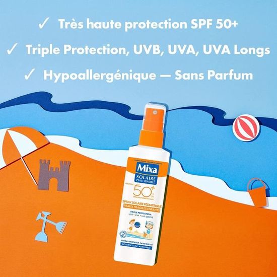 Spray Solaire Pédiatrique SPF50+ Peaux Fragiles Enfants ...