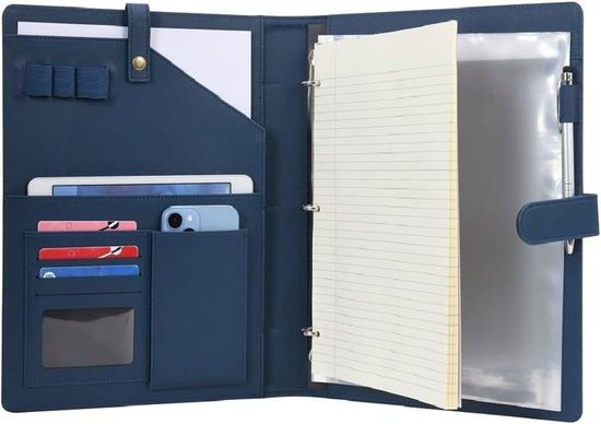 Porte-documents en Cuir A4 Padfolio Anneaux Planchettes à pince ...
