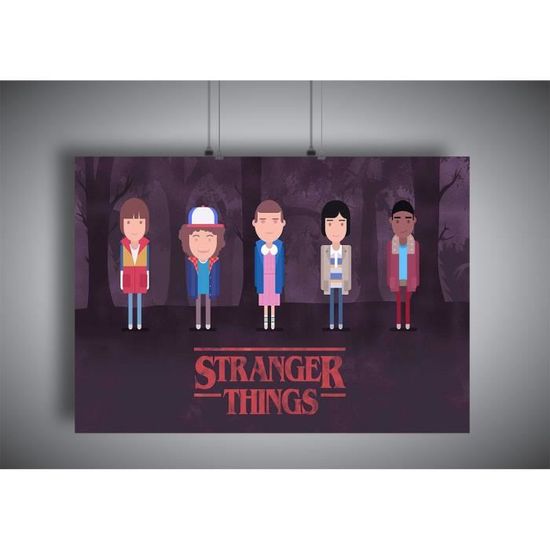 Poster stranger things minimaliste wall art 01 - A3 (42x29,7cm ...