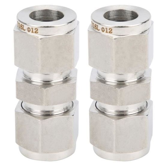 EJ.life raccord pour tube de compression 2 pièces Adaptateur de tube droit à double virole en ...