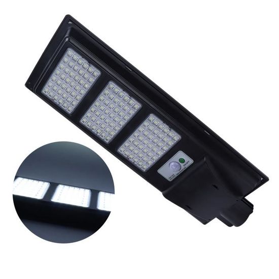 Lampe solaire Réverbère Solaire 200W, 126 LED Projecteur Solaire Parking avec Détecteur de ...