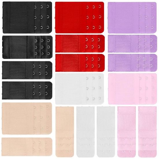 16 Pièces Extension Soutien Gorge Bra Extenders 3 Crochets/2 Crochets ...