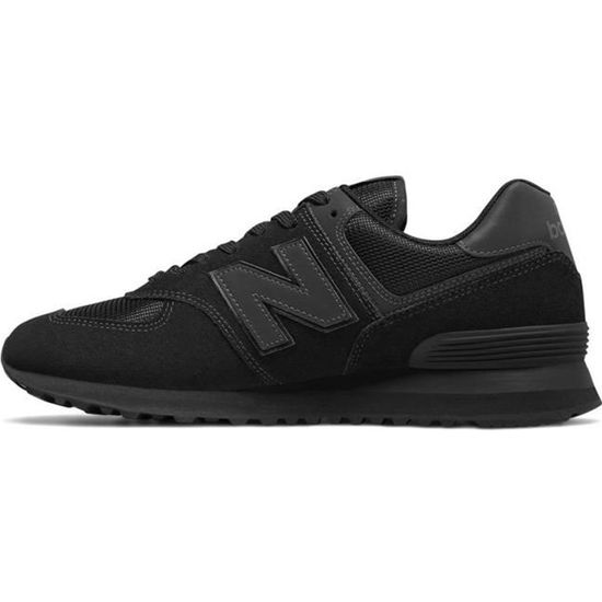 Basket New Balance 574 - ML574-ETE - Homme - Cuir - Lacets - Noir Noir ...