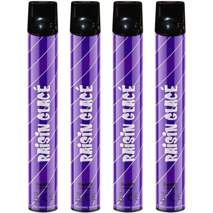 Puff Liquideo - Lot de 4 Wpuff Originales 600 Puffs - Raisin glacé Sans ...