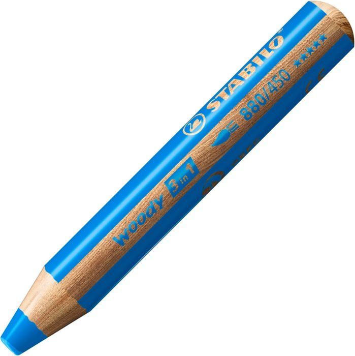 Crayon de coloriage - woody 3in1 - crayon de couleur à l'unité - cyan ...