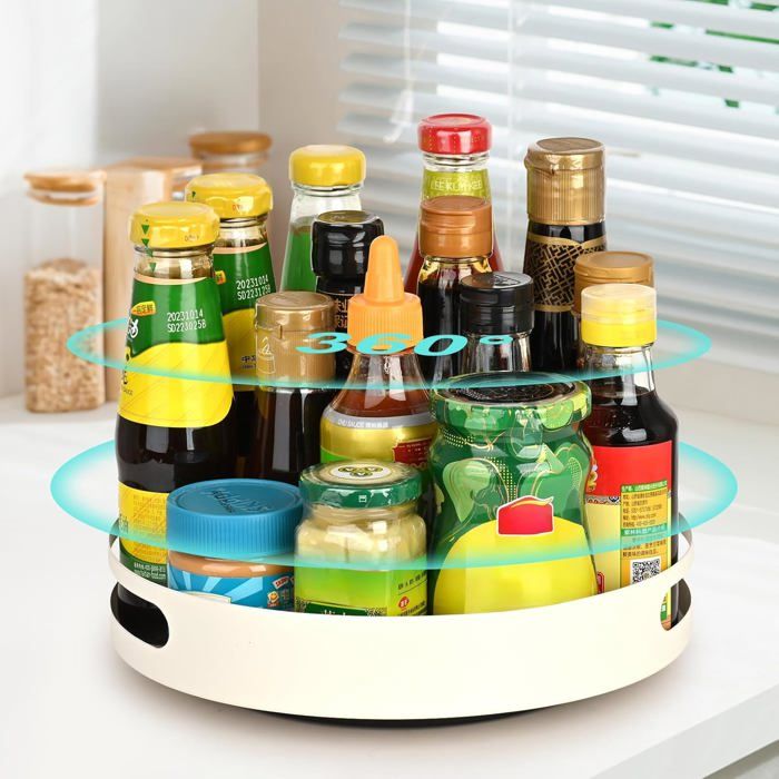 Lazy Susan Plateau Tournant À 360°En Acier Métallique Pour Réfrigérateur Plateau Rotatif Rond ...
