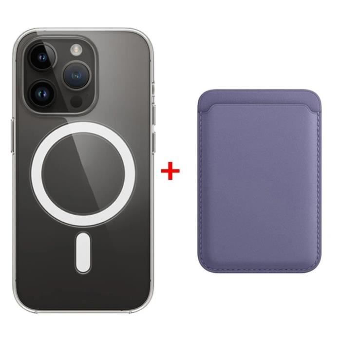 For iPhone 14 - Case et sac violet - Card Bag Magnetic Phone Cover ...