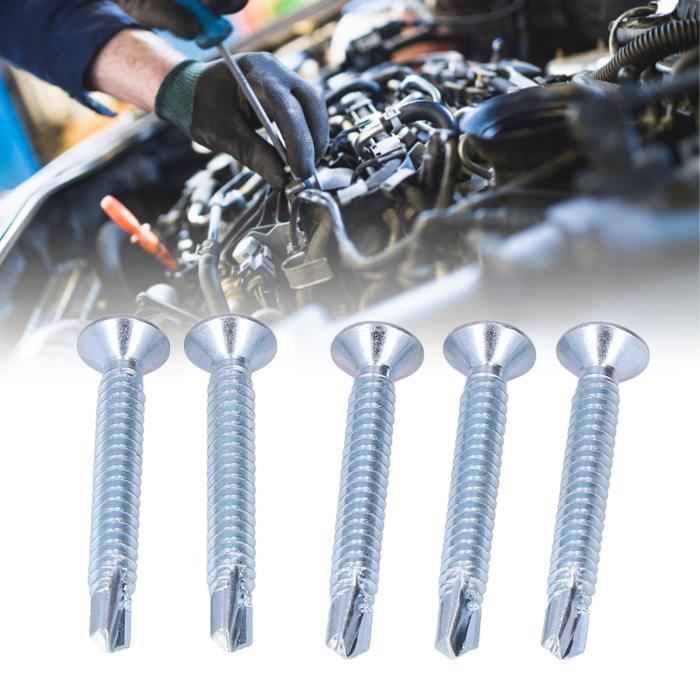 Vis autoperceuses 50pcs vis auto-perceuse croix zinguée matériel de fixation en acier au carbone ...