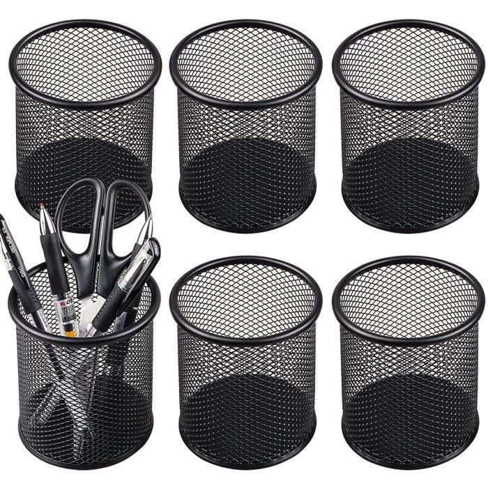 Pot à Crayon Métal - AMOUNE - 6pcs - Noir - Multifonctionnel Porte ...