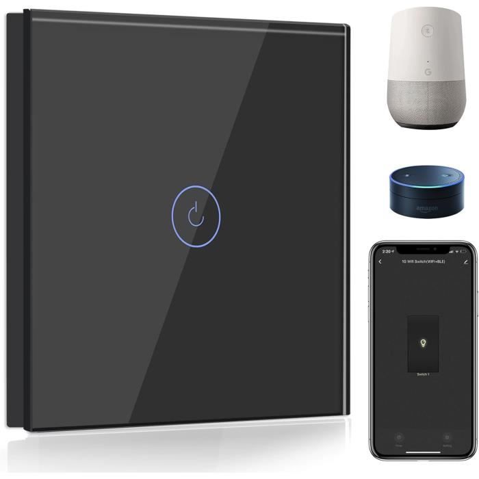 Interrupteur Connecté Wifi,Noir Interrupteur Va Et Vient Sans Fil Avec ...