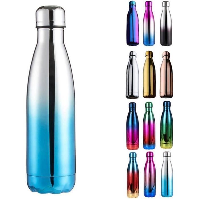 500Ml Bouteille D'Eau En Acier Inoxydable Gourdes Isothermes Réutilisable Bleu Argenté[u6424 ...