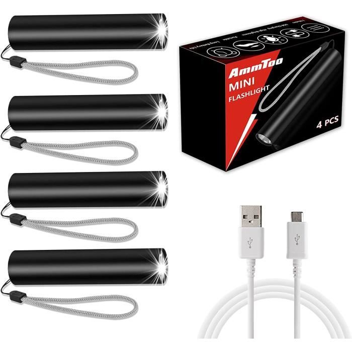 Mini Lampe De Poche, 4 Pièces Aluminium Lampe Torche Led Ultra ...