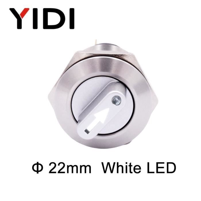 Interrupteur LED Blanc 12-24V LED 2 positions 1NO1NC Interrupteur À ...