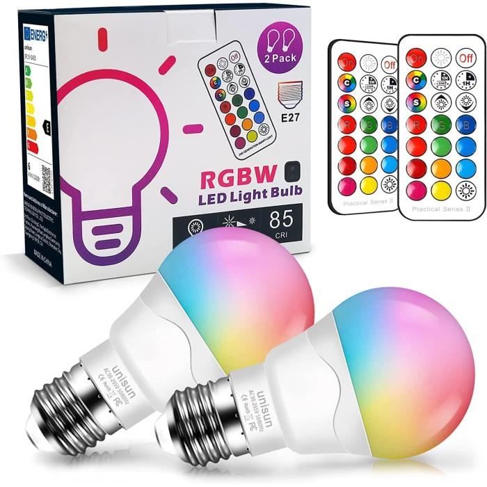 Ampoule Couleur Led, 6W Rgbw Dimmable Led Bulbs 40W Équivalent Ampoule ...
