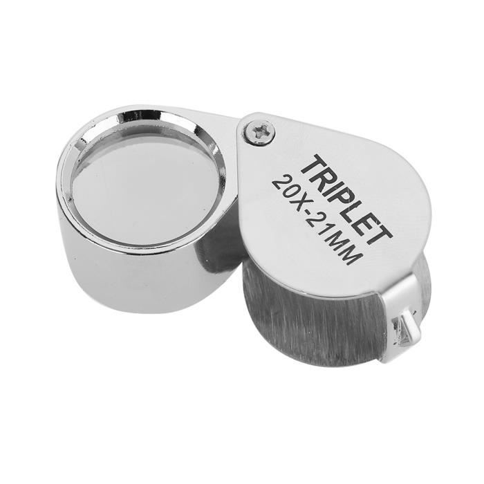 XXU Loupe 20X Loupe de poche pliante pour loupe portable 20X avec lecture de vérification de ...