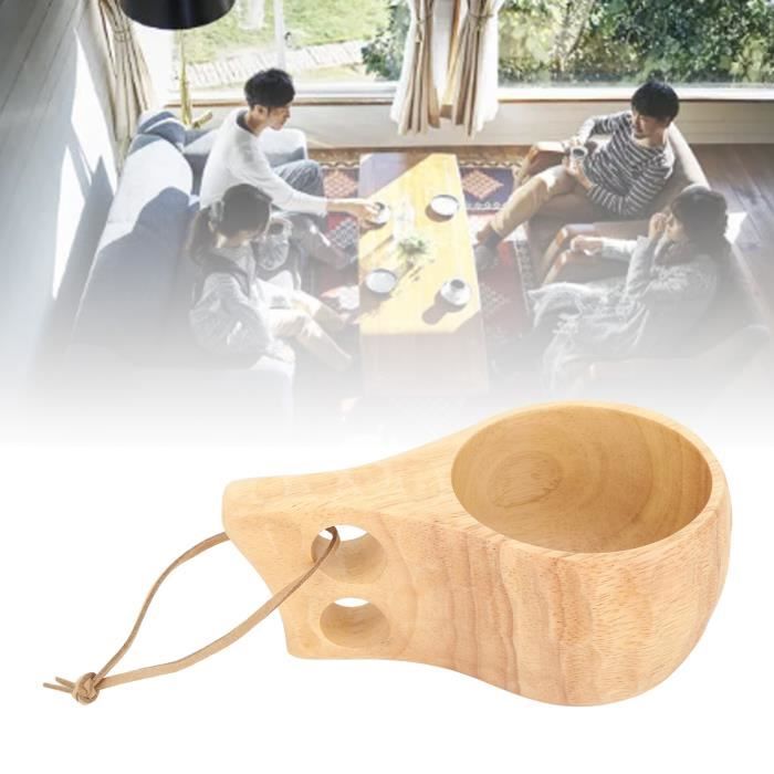SAL Tasse à thé en bois Mug en bois avec poignée pour boire du vin ...