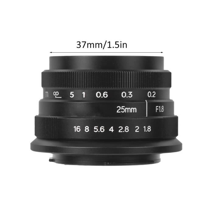 EJ.life Objectif focale fixe Portrait 25mm f1.8 Lentille Focale Fixe Portrait Manuelle Monture ...