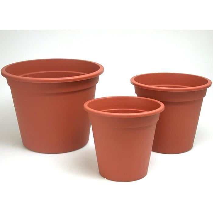 Euro 3 Plast Euro 3 plast Lot 10 pots terracotta Color Cotto cm 20 ...
