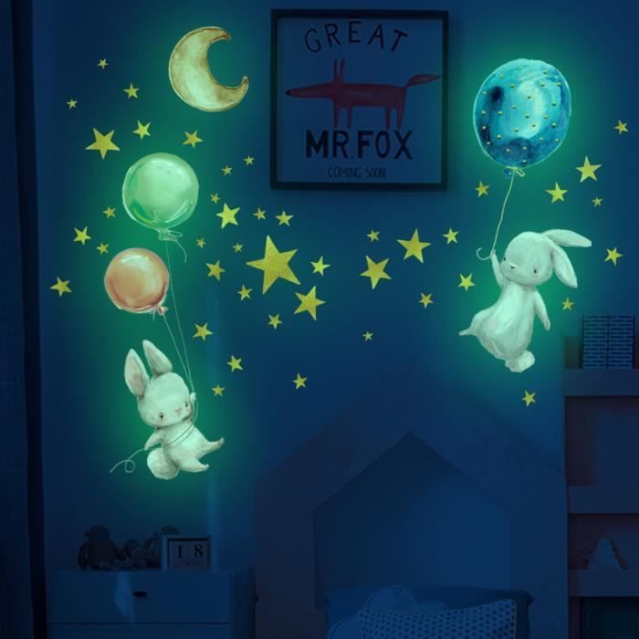 Stickers Muraux Lumineux Peter Pan Autocollant Fluorescent Conte de ...