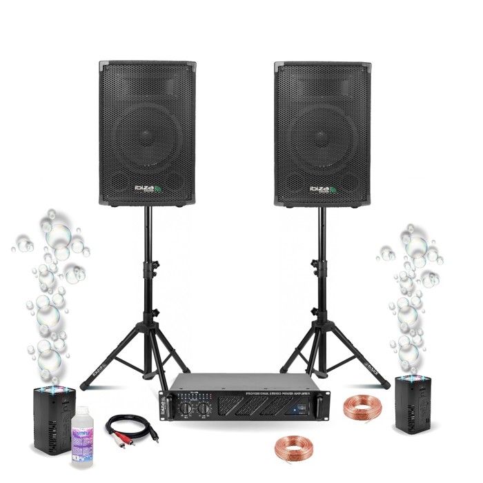 Pack Sono DJ Ibiza Ampli 2x240W AMP300-MKII - 2 enceintes passives ...
