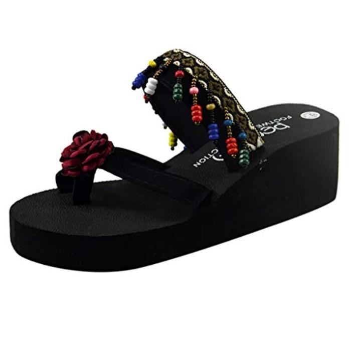 Tong V28YK s femme talon haut Peep Toe Mule Casual Chaussures ouvertes ...