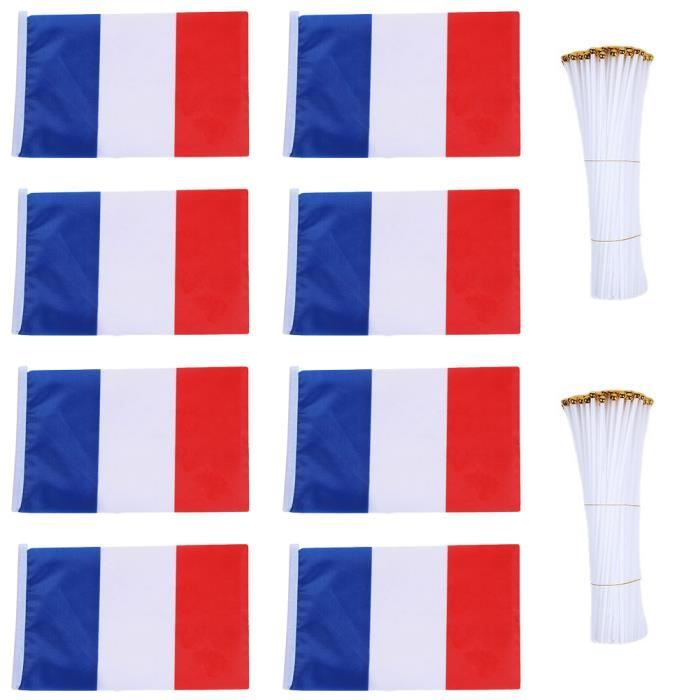 FRANCE Stick Drapeau Mini Mini Drapeau White Pole Vivid Couleur Vivid ...