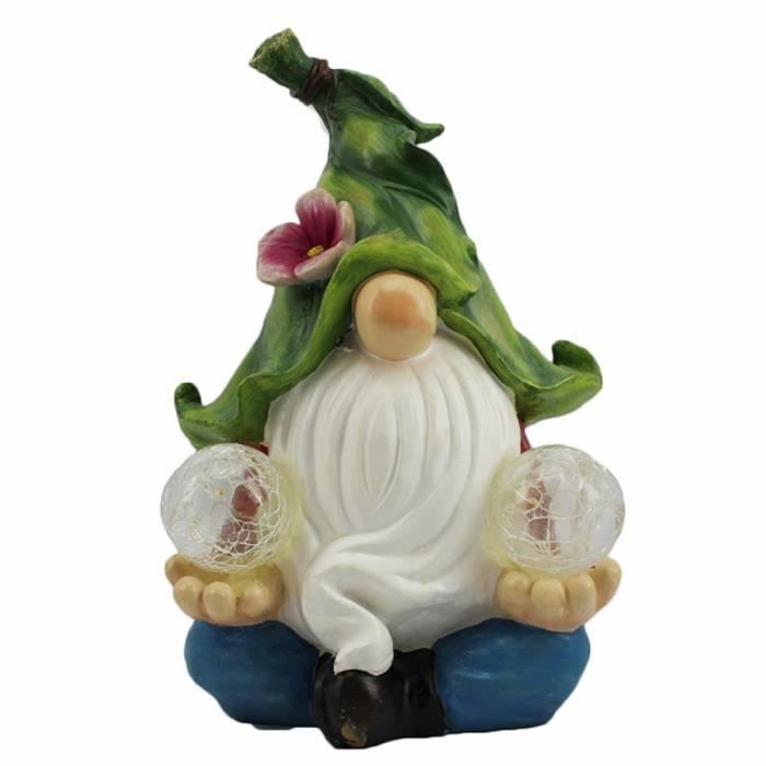 Statue de Nain en RéSine avec Lampe Solaire Nains Figurine Ornements ...