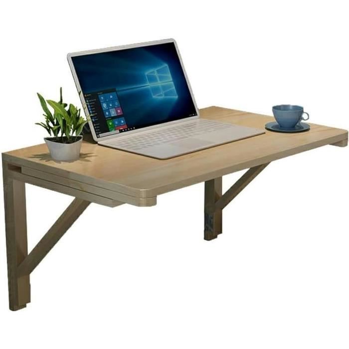 Table Murale En Bois Massif, Table Murale Pliante, Bureau D'Ordinateur ...