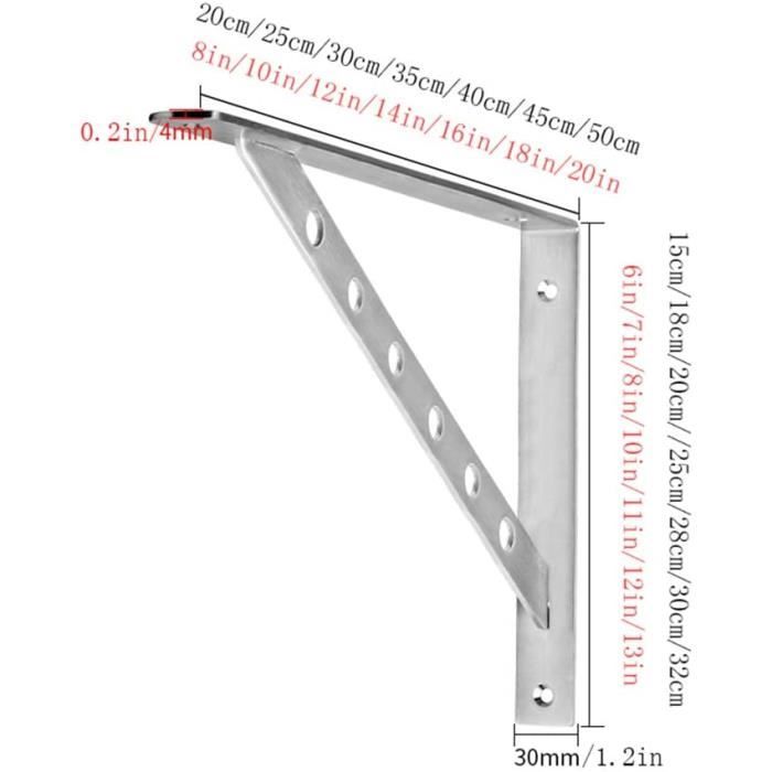 AJW-Equerre Metal Fixation INOX Argent Robuste,Suspension Murale ...