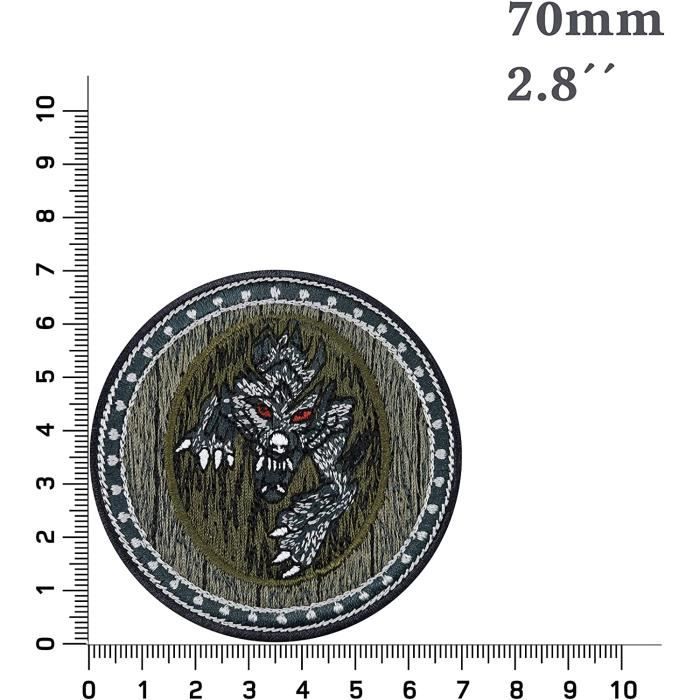Écusson bouclier guerrier avec loup écusson héraldique patch loup guerrier insigne viking ...