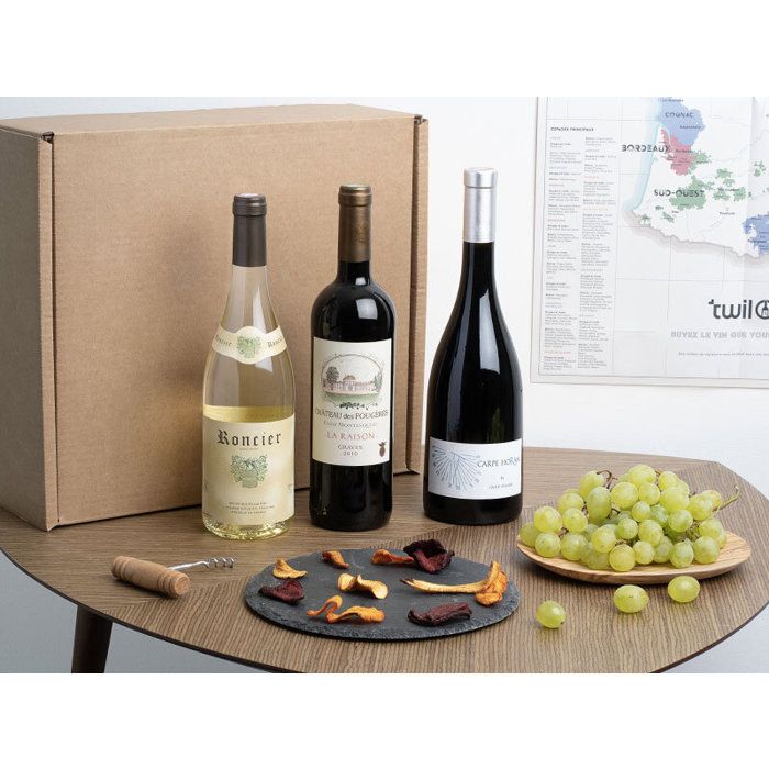 Coffret Cadeau SMARTBOX - Coffret de 3 bouteilles : vin rouge et vin ...