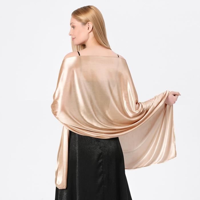 Satin Foulard Chale Femme Mariage Echarpes Pour Robe De Soirée Élégant ...