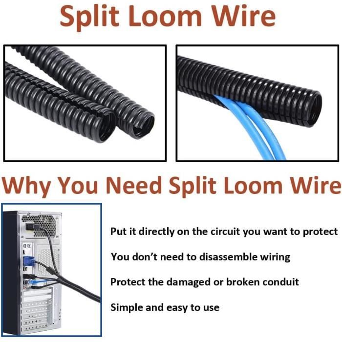 Gaine Câbles Électriques Voiture Gaine Ondulée Flexible Protection ...
