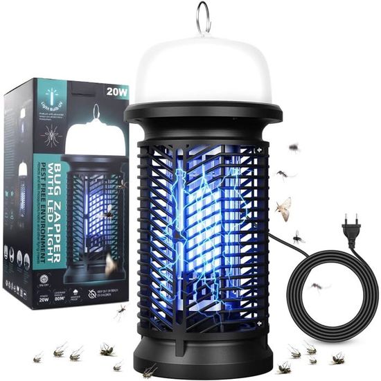 20W UV Mosquito Repellent Lamp with 9W LED Light, Fly Catcher 4500V ...