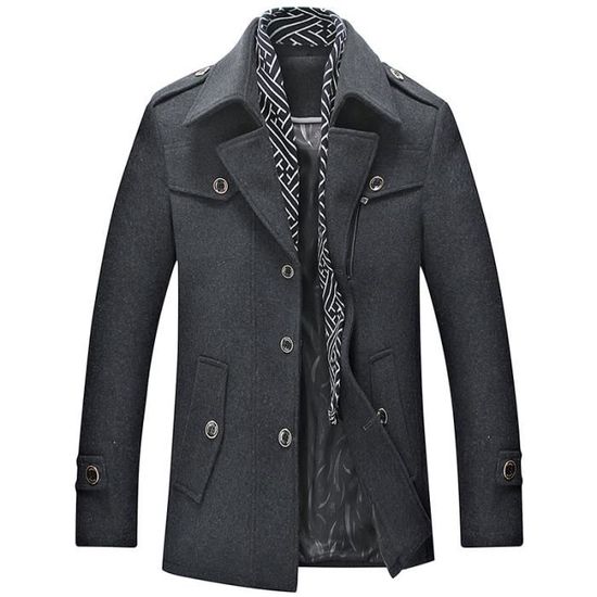 Manteau - caban,Manteau Trench-Coat en coton épais et cachemire pour ...