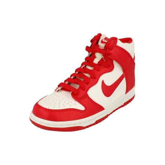 Baskets Nike Dunk High GS pour enfant - Rouge - Lacets Rouge ...