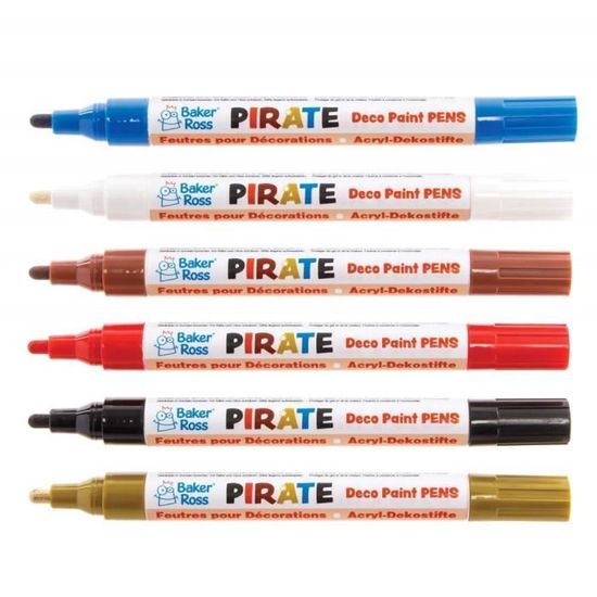 Fe212 Feutres De Peinture Deco En Couleurs De Pirate - Paquet De 6, D ...