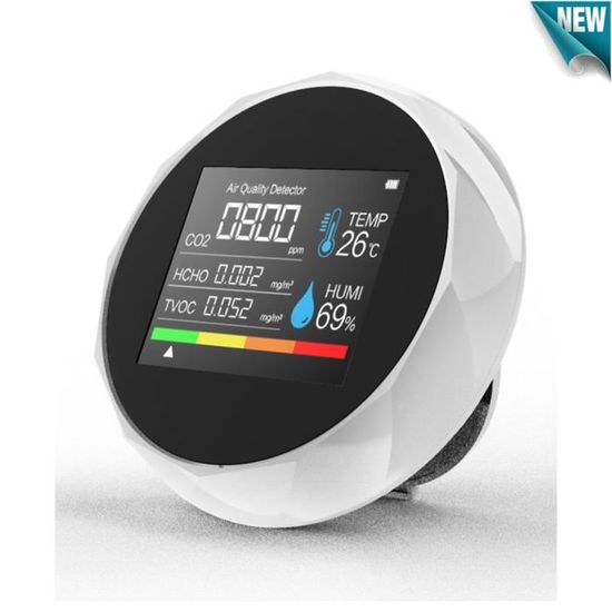 Detecteur CO2 Moniteur de qualité de l'air, Testeur C02 /HCHO/TOVC ...