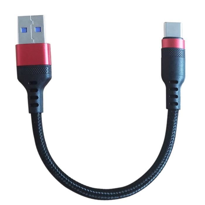 Cable usb c, 10cm short câble usb c en nylon tressé câble cordon type c ...