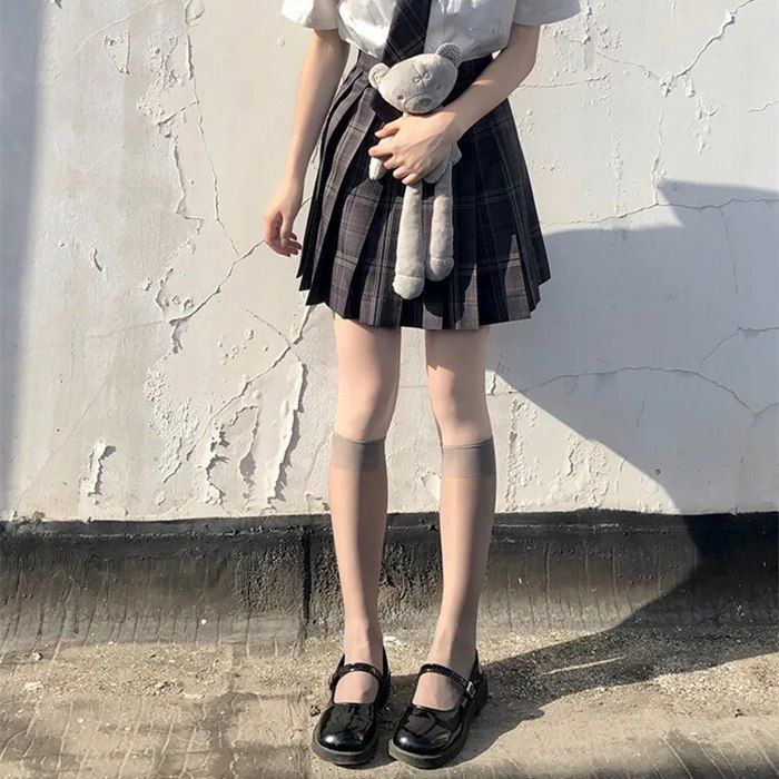 Bas Lolita Ultra-fins en Nylon Transparent,bas longs Style japonais JK ...