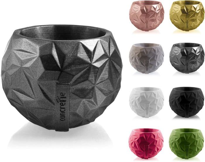 Pot De Fleurs En Ciment, Cache-Pot En Béton, Géométrique, Ø 7,6 Cm/Ø 24 ...