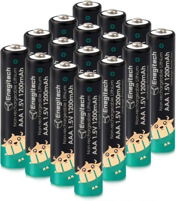 Lot de 16 Piles au Lithium AAA,1,5 V,Triple A,jetables pour ...