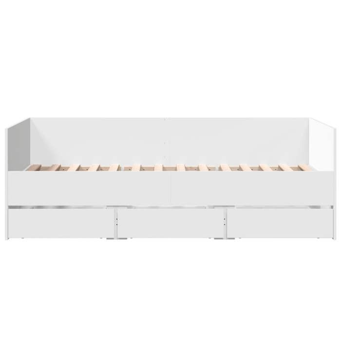 Lit de repos - UU - 90x190 cm - Blanc - Avec tiroirs - Sans matelas ...