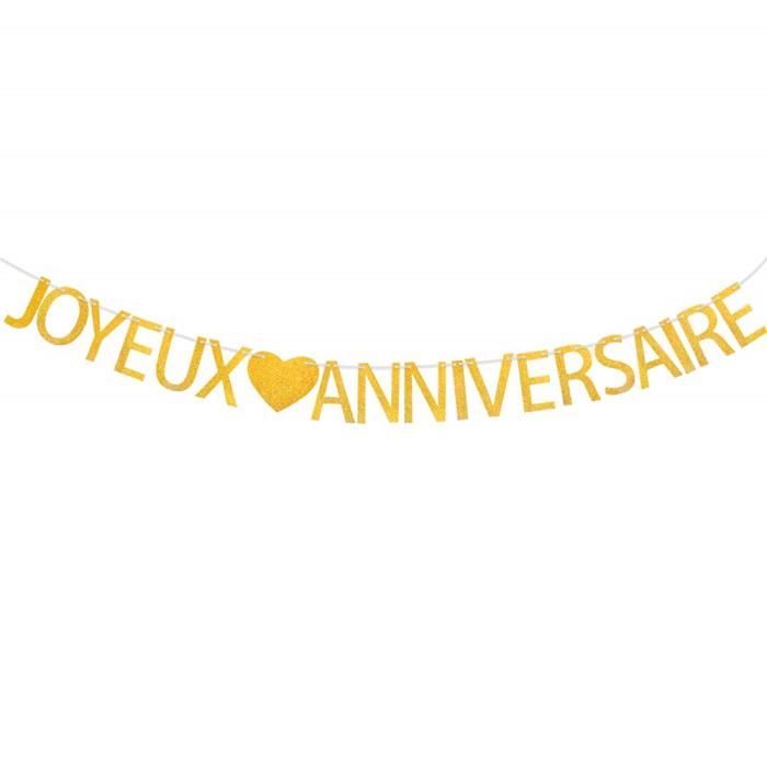 Joyeux Anniversaire Bannière Banderole Glitter Guirlande Happy Birthday ...