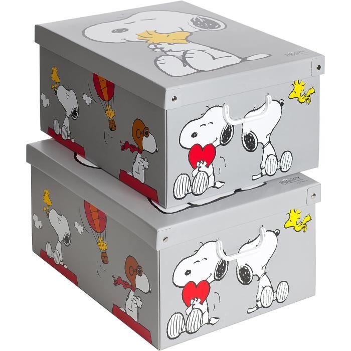 Lot De 2 Boîtes De Rangement En Carton, Avec Couvercle, Pour Ranger ...