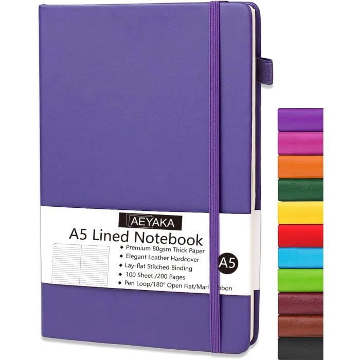 Carnet De Note Ligné A5 Journal Ligné A5 Couverture Rigide Et Fermeture ...